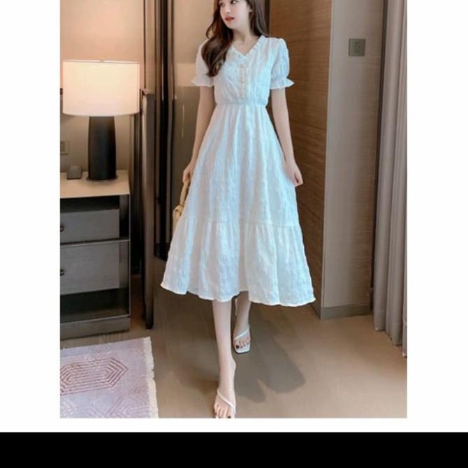 Jual Bagus Dress Yumiko Korean Vintage - White Bagus | Shopee Indonesia
