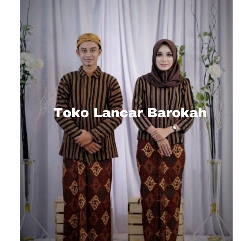 Jual PAKAIAN ADAT KHAS JAWA ANAK LURIK TRADISIONAL | COUPLE BAJU SURJAN KEBAYA LURIK JAWA ...