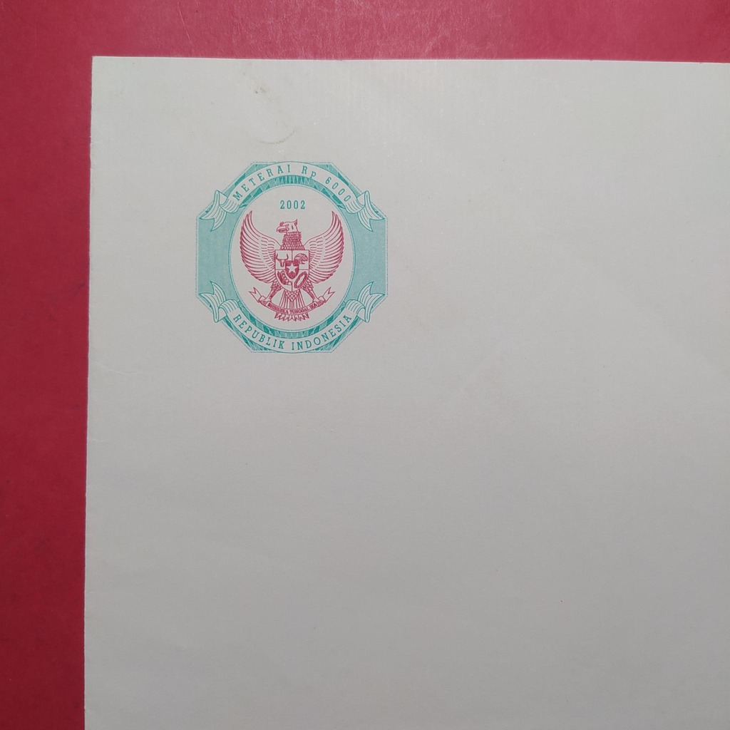 Jual Kertas Segel Rp 6000 Tahun 2002 Double Indonesia|Shopee Indonesia