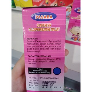 Jual Pasaba expectorant obat batuk anak kids syrup sirup syr 60ml 60 ml ...