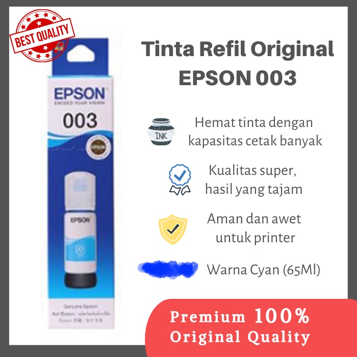 Jual Tinta Refil EPSON 003 ORIGINAL - CYAN | Shopee Indonesia