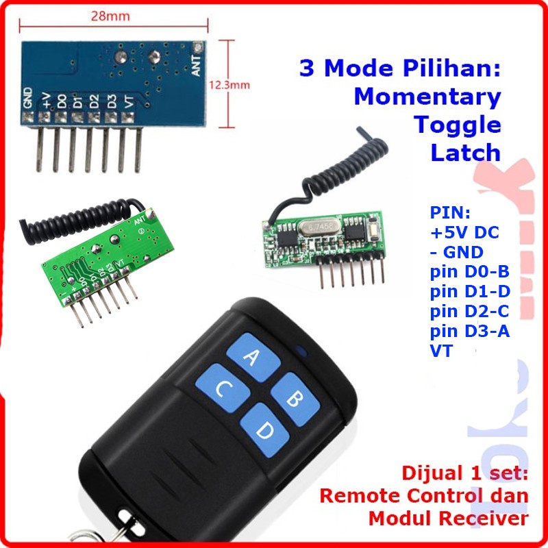 Jual DIY Modul Smart Remote Control Module Transmitter dan Receiver ...