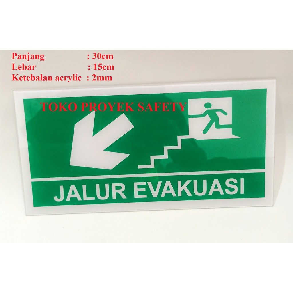 Jual Safety Sign Jalur Evakuasi Tangga Darurat / Acrylic Jalur Evakuasi ...