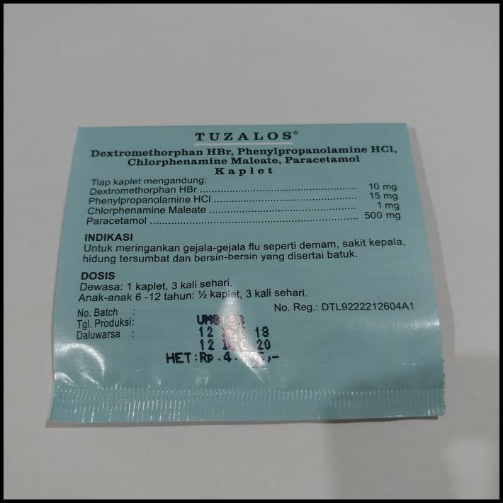 Jual TUZALOS TABLET - OBAT BATUK PILEK BERKHASIAT ! | Shopee Indonesia