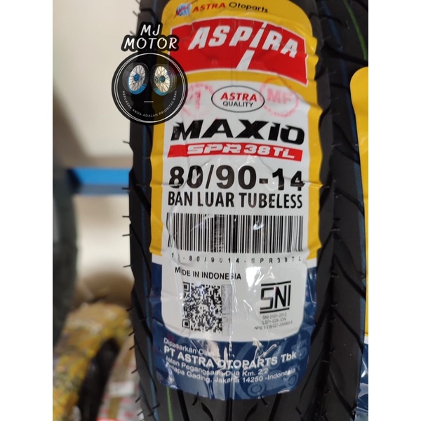 Jual Ban Luar Tubeless 80/90 atau 90/90 Ring 14 Aspira Maxio SPR38 Harga SATUAN | Shopee Indonesia