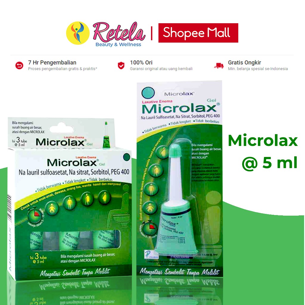 Microlax Gel Cepat Mengatasi Sembelit / 1 Box Isi 3 Tube @ 5 Ml ...