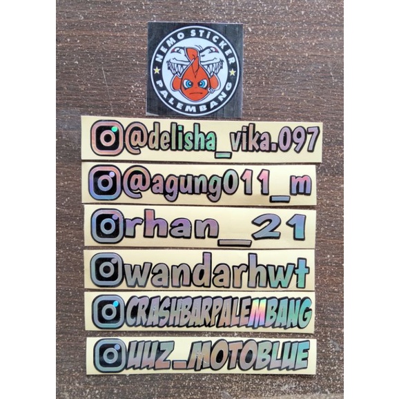 Jual stiker cutting nama custom hologram, ig, huruf kanji termurah(BISA ...