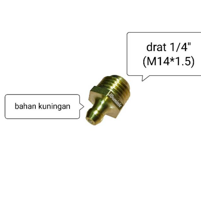 Jual grease nipple M14 * 1.5 - x drat ulir matrik metric metrik nepel ...