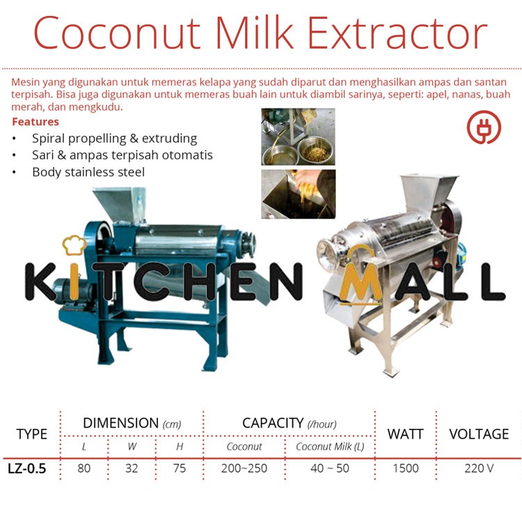 Jual GETRA LZ-0.5 COCONUT, FRUIT EXTRACTOR / MESIN PEMISAH AMPAS & SARI ...