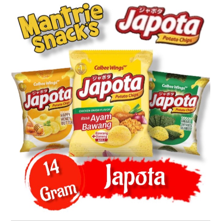 Jual Snack japota potato chips 14gr rumput laut ayam honey butter ecer ...