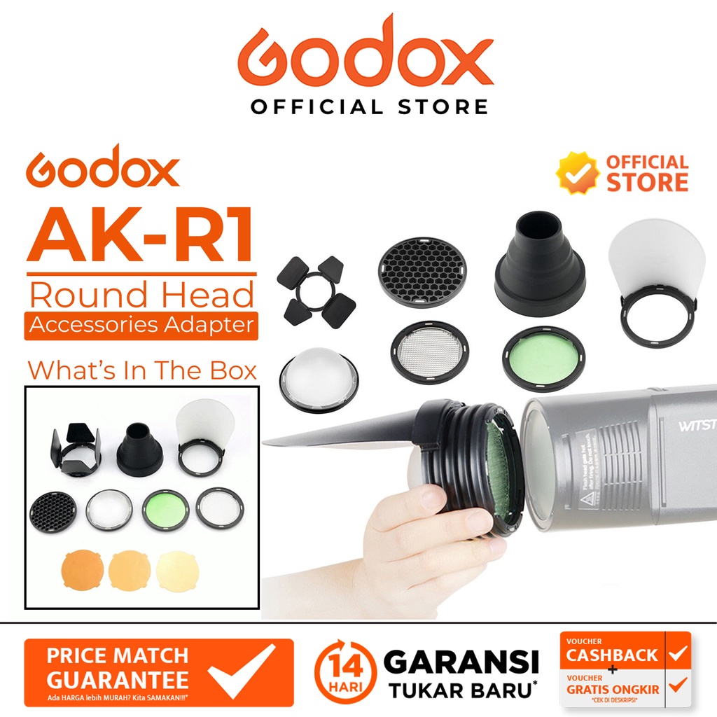Jual Godox AK-R1 / Godox AK R1 Accessory Kit for H200R Round Flash Head ...