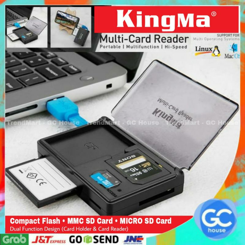 Jual Multi CARD READER KINGMA USB 3.0 CF SD Micro SD Card TF 90 mb/s ...
