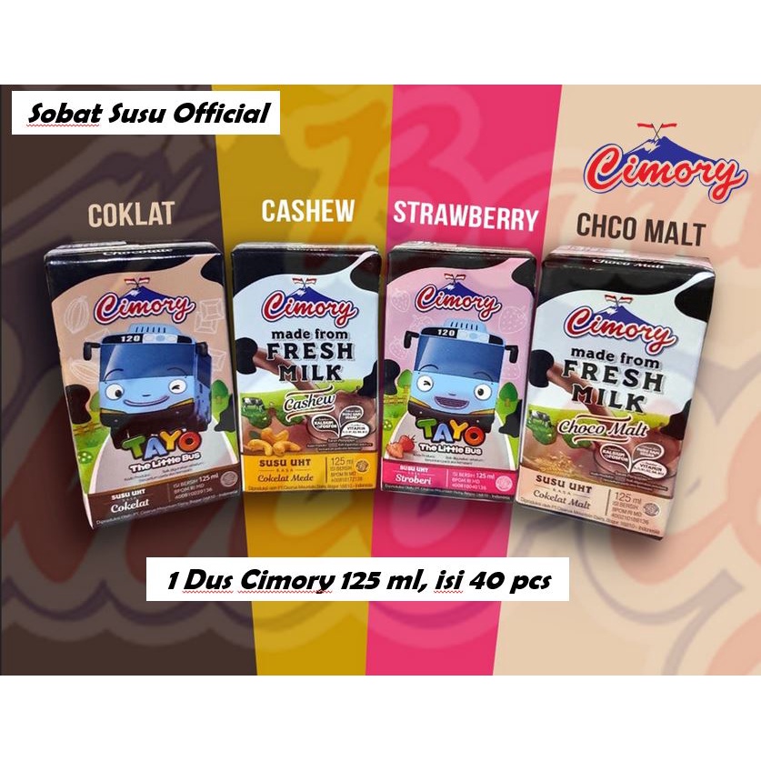 Jual Susu Cimory UHT 125 ml Rasa Coklat Strawberry Chocomalt Cashew ...