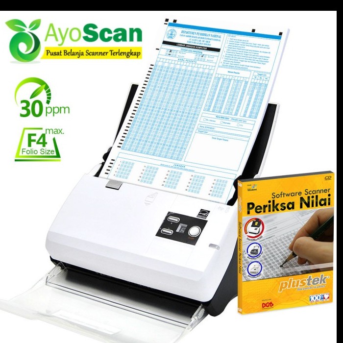 Jual Scanner Plustek Periksa Nilai LJK PS30D - 30 Lembar/Menit (F4 ...