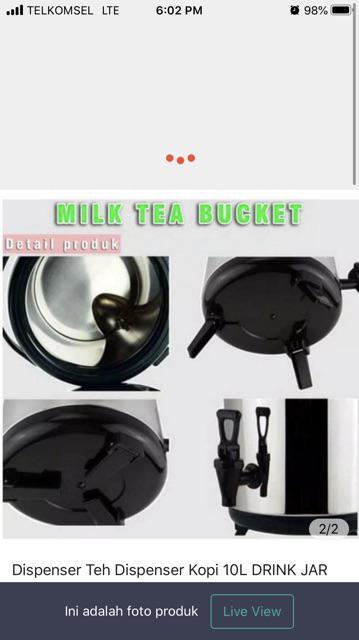 Dispenser Teh Dispenser Kopi 10L DRINK JAR Milktea Bucket Stainless ...