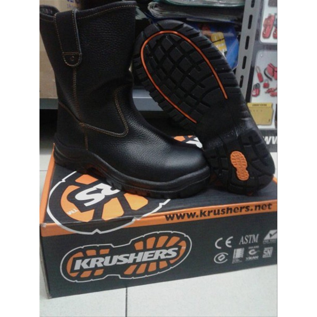 Jual Safety shoes krushers texas black/brown | Shopee Indonesia