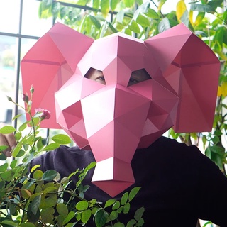 Jual Papercraft Topeng Gajah Elephant Mask Premium 3D Unik Hiasan Meja ...