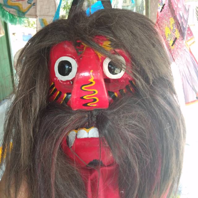 Jual Topeng ganong seram asli pahatan kayu.. Indonesia|Shopee Indonesia