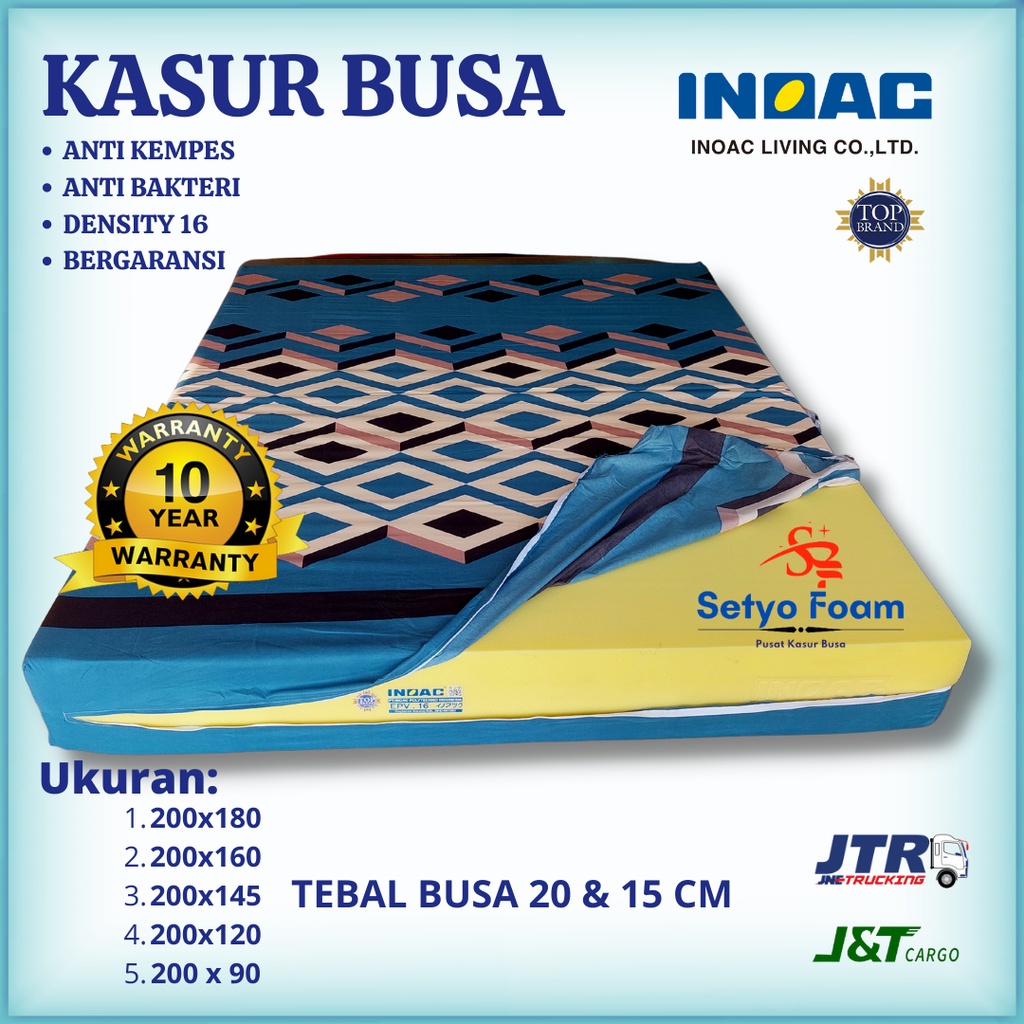 Jual Kasur Busa Inoac Ukuran 200x180 D16 ORIGINAL Garansi Busa 10 Tahun ...