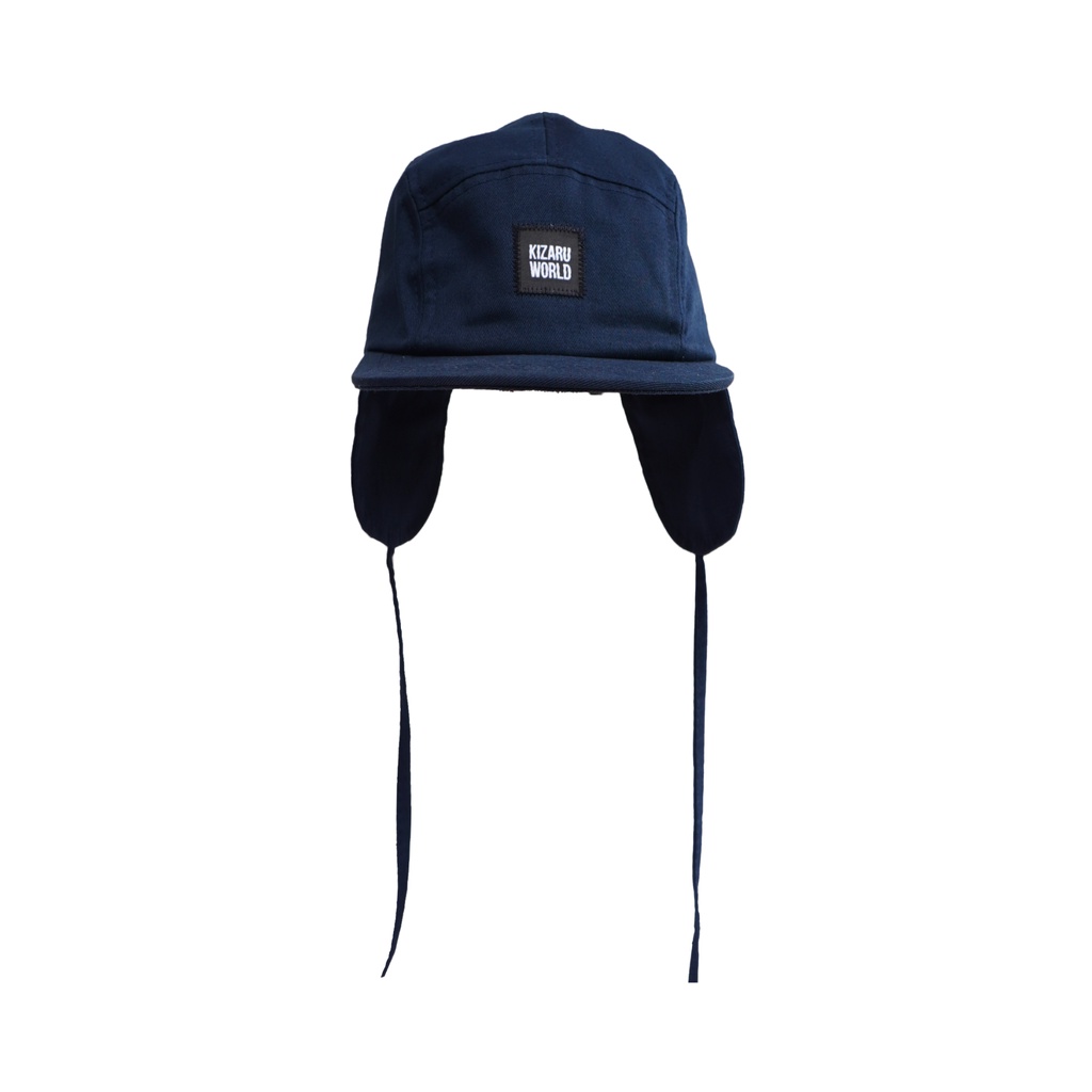 Jual KIZARU Topi 5 Panel Ear Flap NAVY | Shopee Indonesia