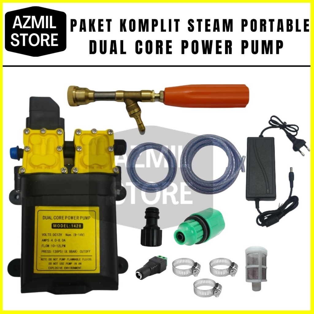 Jual alat cuci motor mini portable ac screen sablon double pump ...