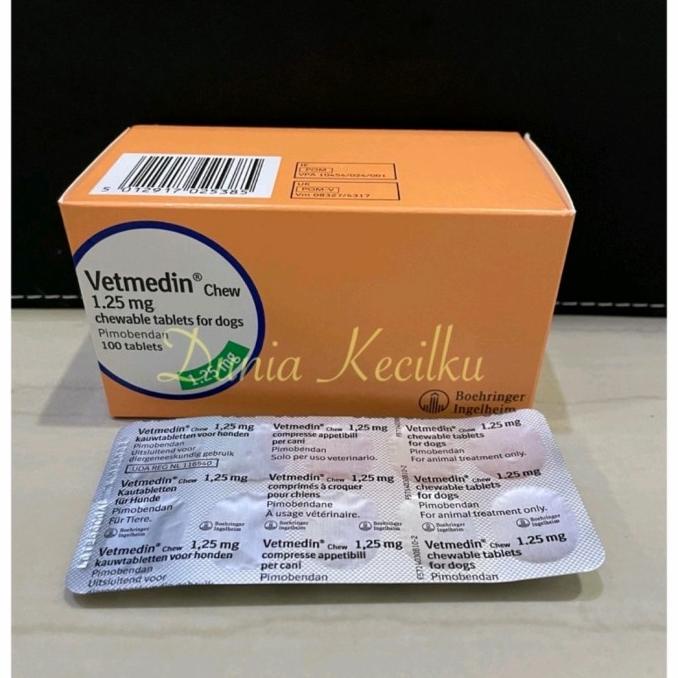 Jual MURAH!!! Vetmedin 1,25mg Obat Oral Khusus Penyakit Jantung Anjing ...