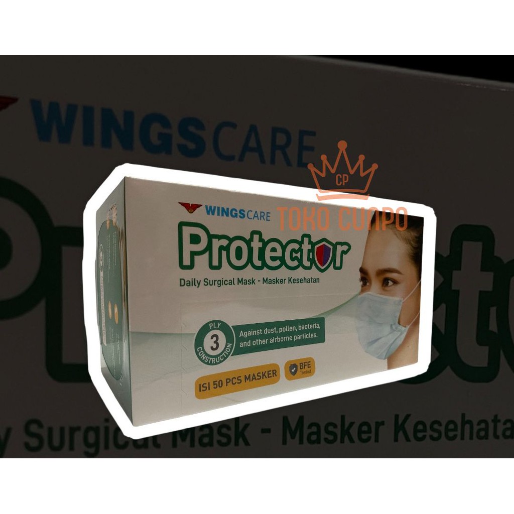 Jual WINGSCARE PROTECTOR Masker Kesehatan (Masker Medis) 3 Lapis (50 ...