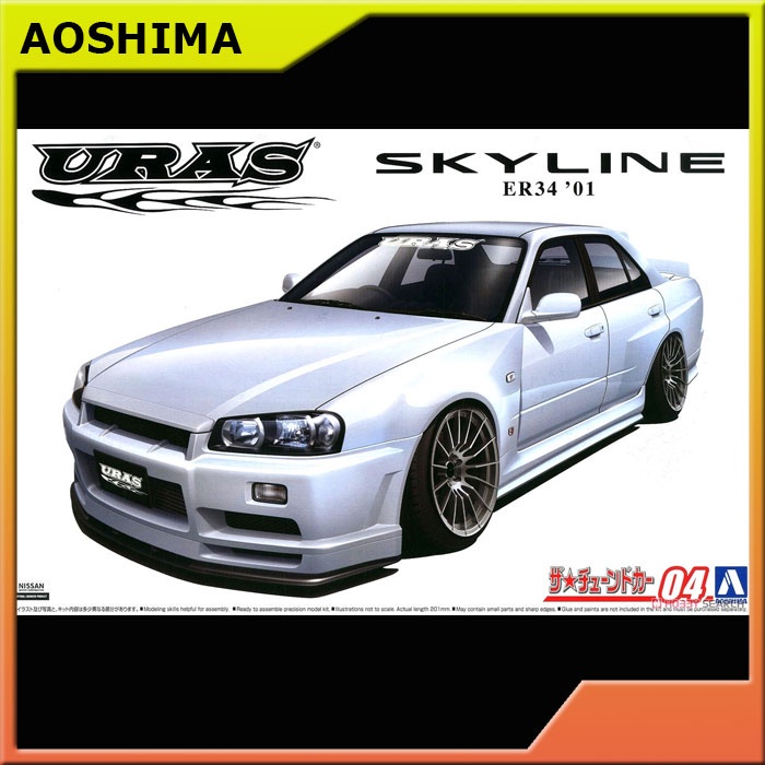 Jual Aoshima 1/24 URAS ER34 Nissan Skyline Type-R `01Model Kit ...