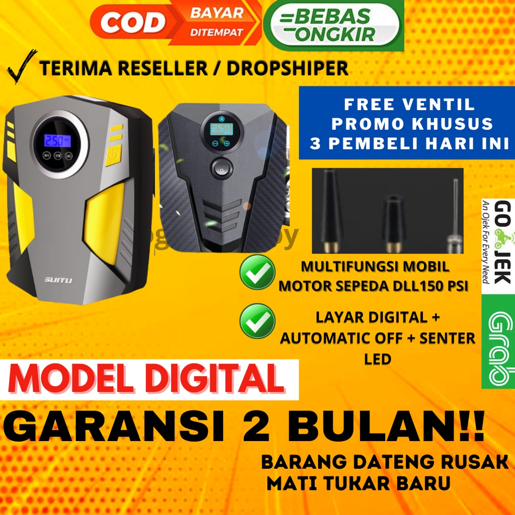 Jual POMPA BAN MOBIL ELEKTRIK PORTABLE MINI MULTIFUNGSI SEPEDA MOTOR ...