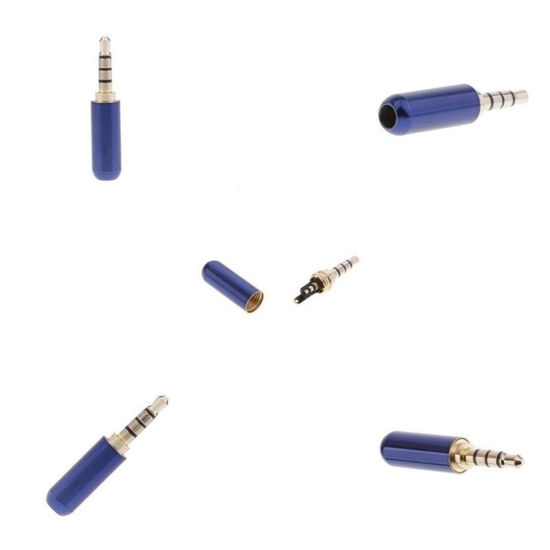 Jual Jack Audio 3.5mm 4 Pole Pin Warna Biru Untuk Audio Bahan Alumunium ...