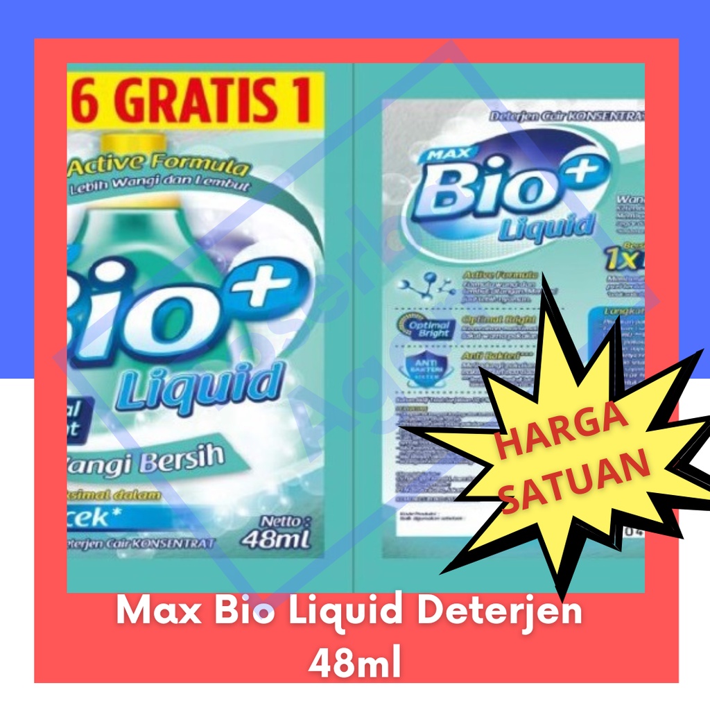 Jual Sabun Deterjen Cair Max Bio Plus Liquid 48ml | Shopee Indonesia