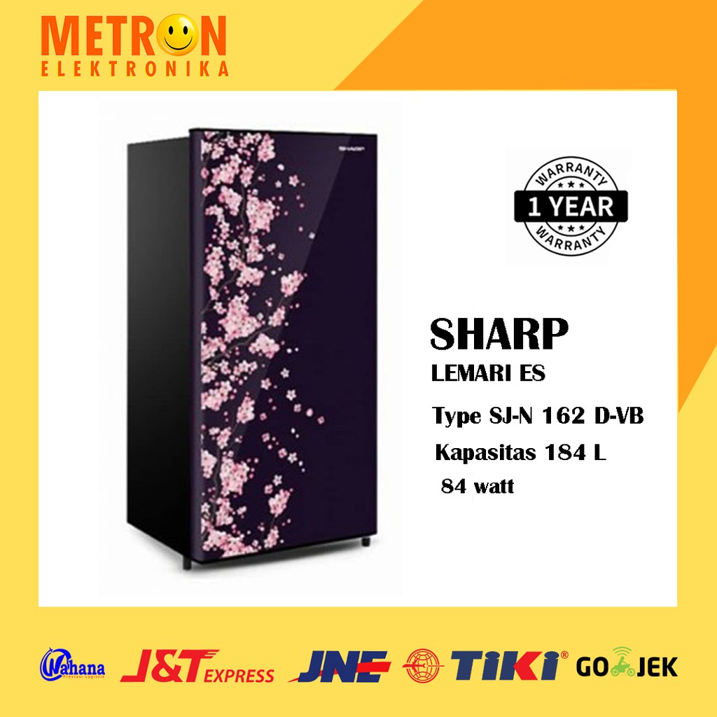 Jual SHARP SJ N 162 D VB / SAKURA VIVID BLUE KULKAS LEMARI ES 1 PINTU ...