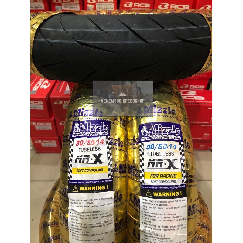 Jual Paket Ban Mizzle MR-X 80/80-14 dan 90/80-14 Softcompound Tubeless ...