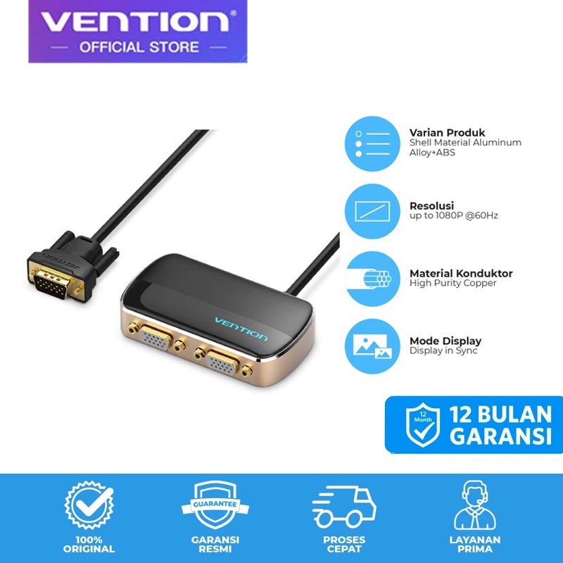 Jual Vention DBA VGA Splitter 1 In 2 Out Full HD | Shopee Indonesia