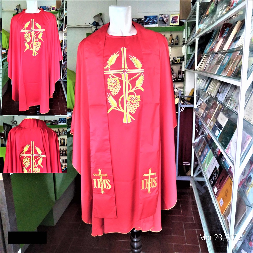 Jual Jubah Imam Katolik/Kasula Pastor/Kasula Imam Katolik Bordir Salib ...