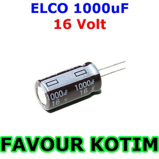 Jual ELCO ELKO 1000UF 16V ELECTROLYTE CAPACITOR KAPASITOR FVKOTIM | Shopee Indonesia