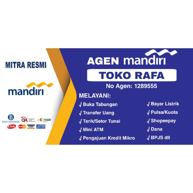 Jual BANNER/SPANDUK AGEN MANDIRI SIZE 2X1 METER | Shopee Indonesia