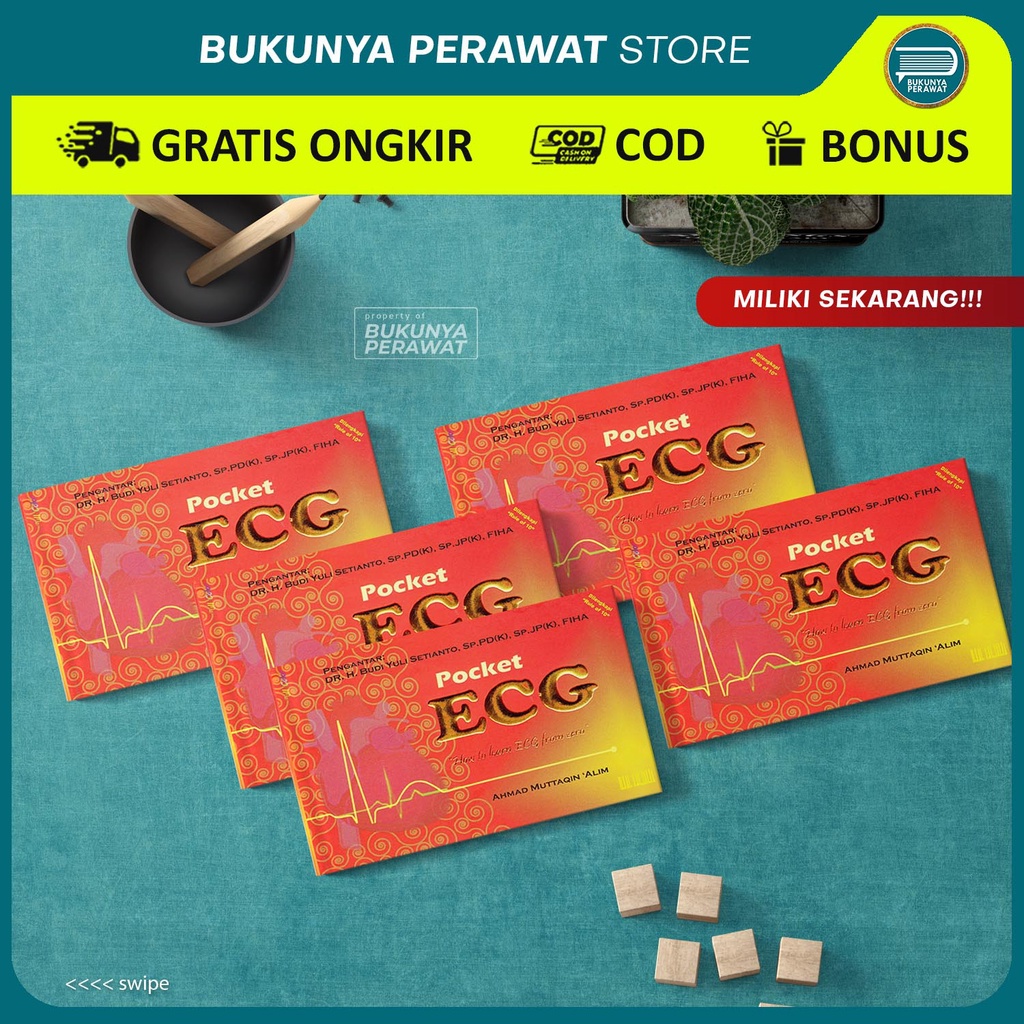 Jual BUKU SAKU CARA BELAJAR MUDAH EKG - POCKET ECG GAMBAR BERWARNA Indonesia|Shopee Indonesia