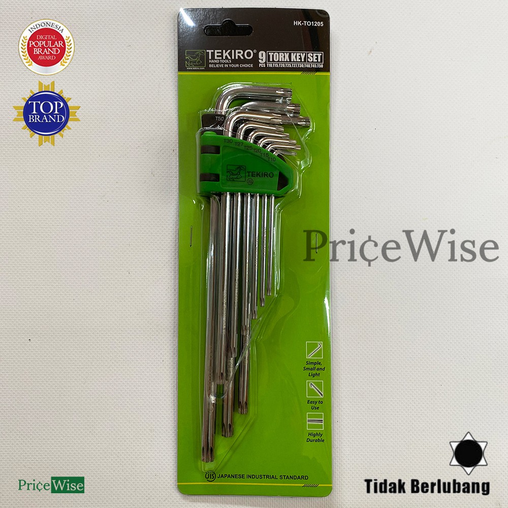 Jual Kunci L Bintang Panjang Tanpa Lubang Set 9 pcs Torx Key Set Tekiro | Shopee Indonesia