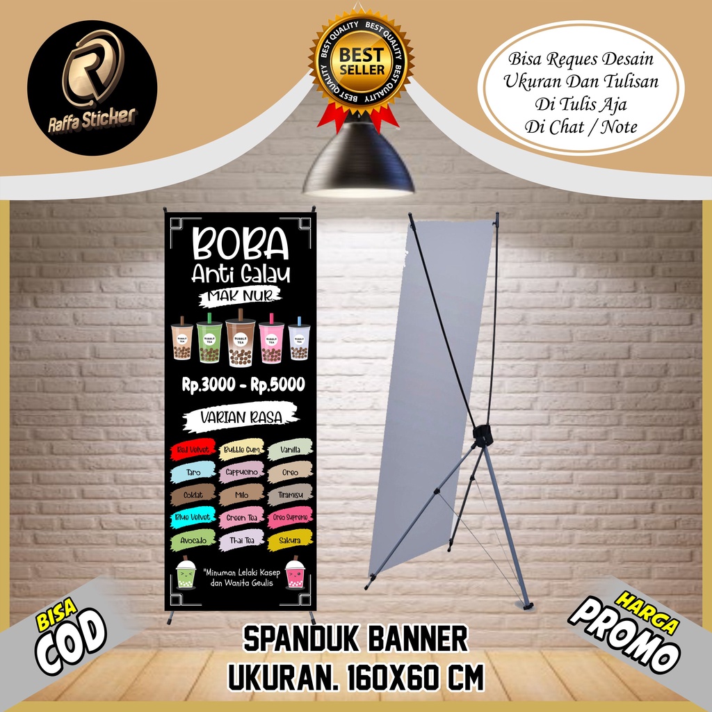 Jual Spanduk Banner Backdrop Boba/ Spanduk Minuman Boba Viral Termurah ...