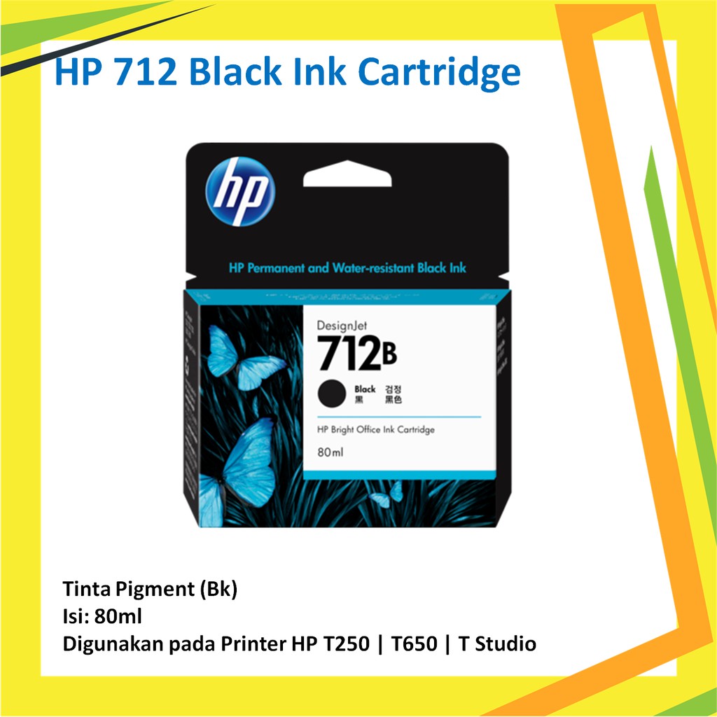 Jual Tinta HP 712 Black Cyan Magenta Yellow T250 T650 Original Ink ...