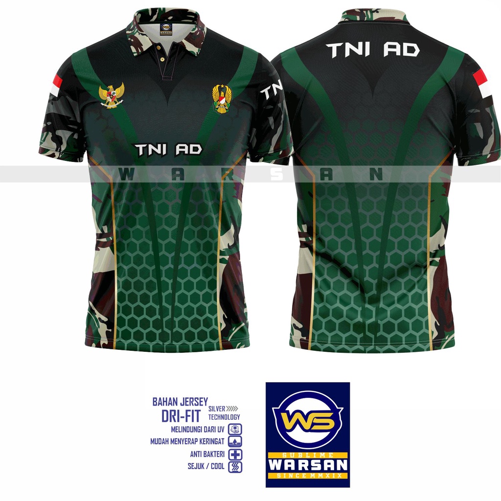 Jual Kaos Kerah TNI AD/Kaos TNI AD/WANGKI TNI AD/T-shirt Polo TNI AD Bahan Dryfit WARSAN ...