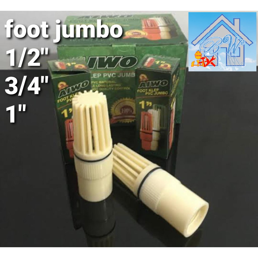 Jual FOOT KLEP AIWO 1/2" 3/4" INCH PVC JUMBO-KLEP SUMUR-TUSEN KLEP ...