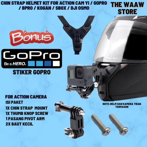 Jual Mounting Helm Action Cam Untuk Duduk Kamera Gopro Di Dagu Chin ...