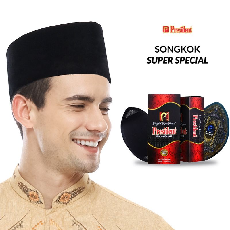 Jual PRESIDENT-Songkok Nasional Peci Kopiah hitam PRESIDENT SUPER SPECIAL Premium Original ...