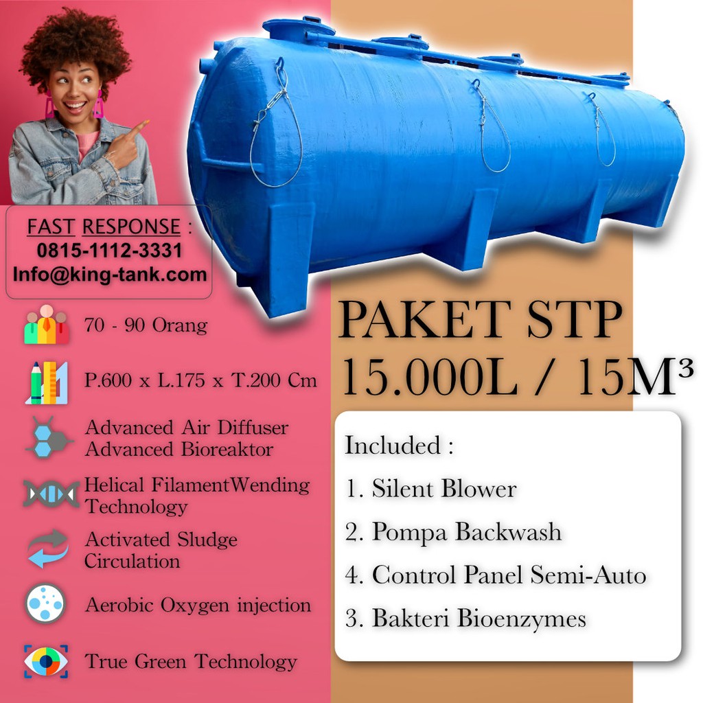 Jual PAKET Tangki STP BIOTECH BIOFILTER 15000 L / 15M3 BIOTANK ...