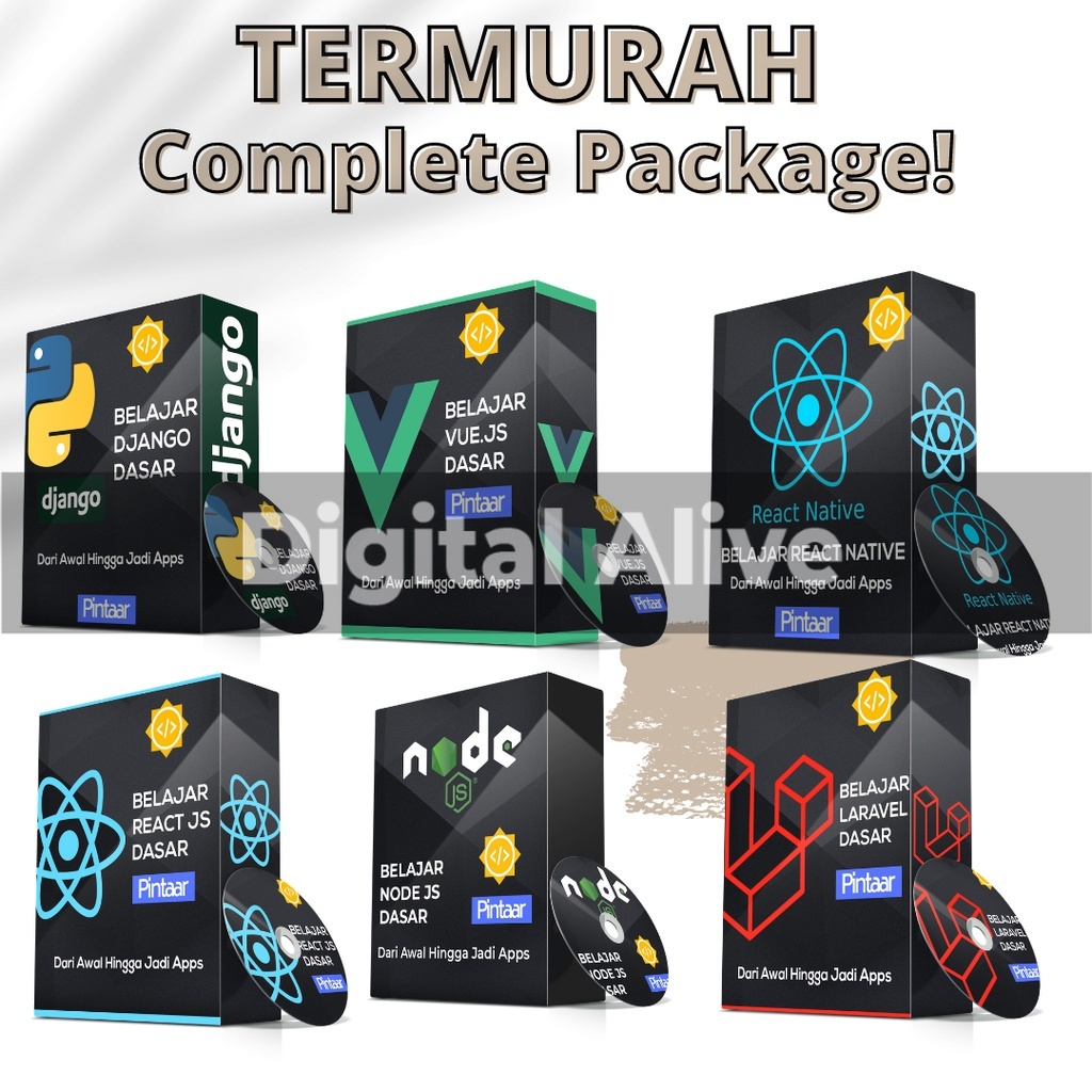 Jual Paket Lengkap Ecourse Belajar Pemograman React Js Django Python Vue Js Laravel Dan