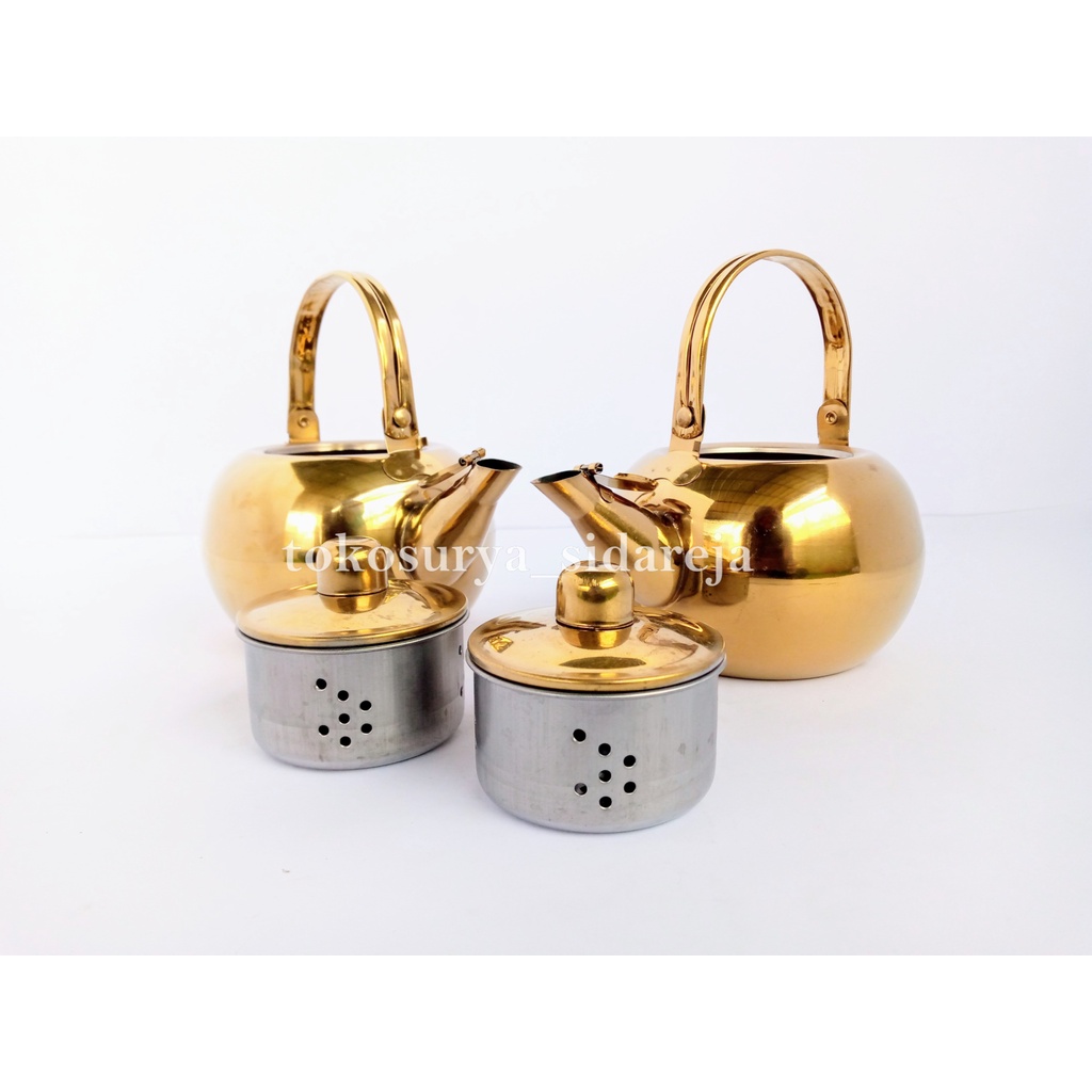 Jual Teko Emas Kecil & Besar Bisa Untuk Merebus Air / Tea Pot Teko Teh ...