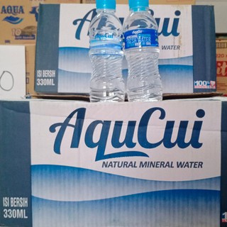 Jual Air mineral aqucui botol mini 330ml isi 24 termurah se malang raya ...