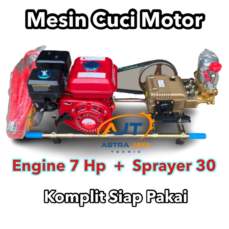 Jual Mesin Steam Cuci Motor Mobil Komplit Siap Pakai Power Sprayer 30 + GX 200 (7HP) Mesin ...
